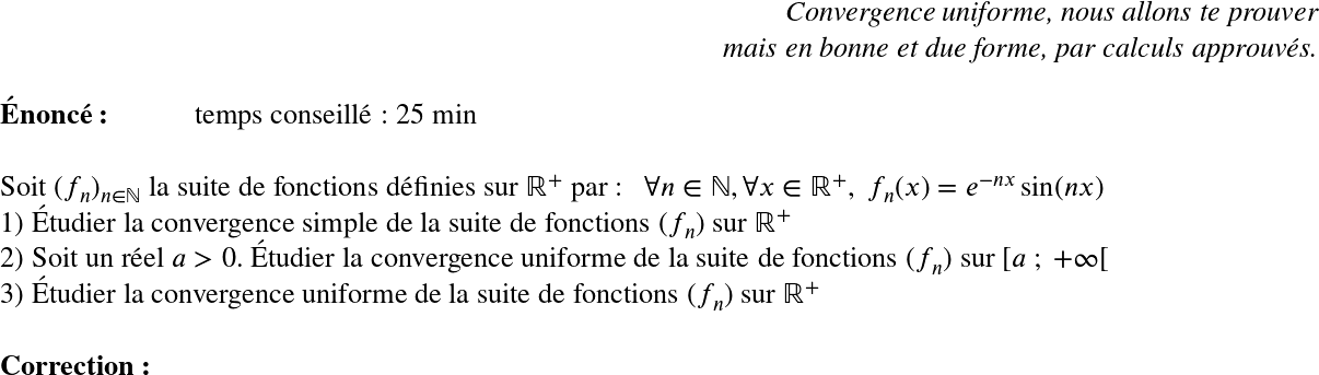 Convergence uniforme d’une suite de fonctions – Ayoub et les maths