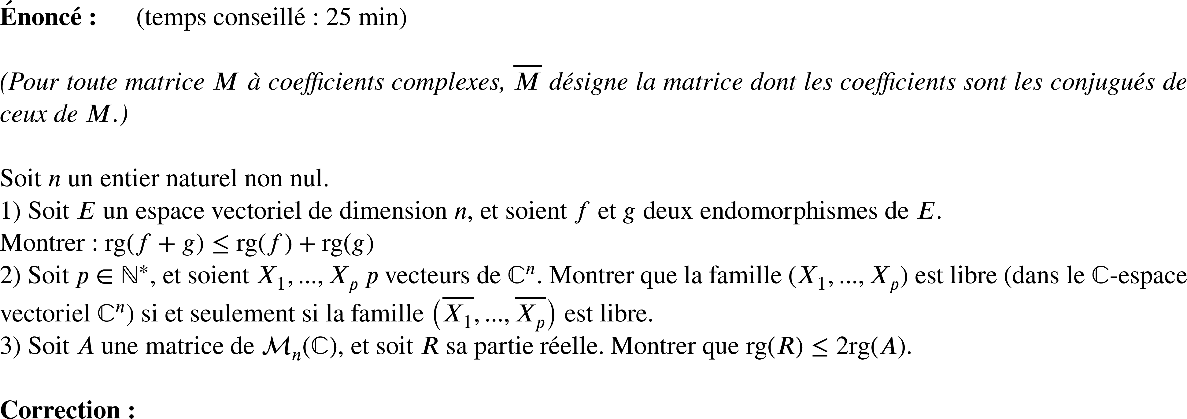 Rang de la partie réelle d’une matrice complexe – Ayoub et les maths