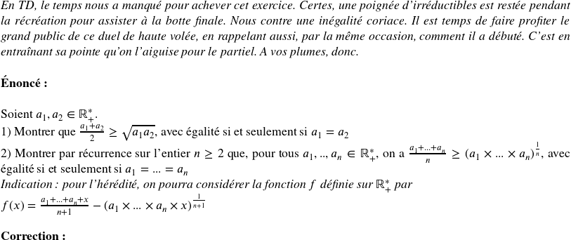 Moyenne arithmétique et moyenne géométrique – Ayoub et les maths