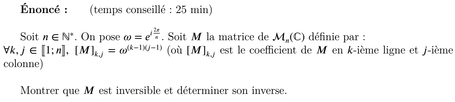 Inverse d'une matrice complexe et racine n-ième de l'unité - Ayoub et ...